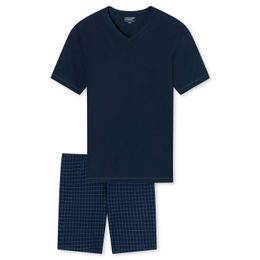 Herren Schlafanzug "Pyjama", uncover by Schiesser, Gr. S, blau, Obermaterial: 100% Baumwolle CO., Homewear-Sets