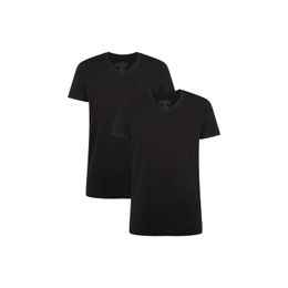 Bamboo basics Herren T-Shirt "T-Shirt VELO 2er Pack", schwarz, Gr. S, Obermaterial: 68% Viskose CV. 28% Baumwolle CO. 4% Elasthan EL., Shirts
