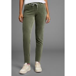 Kangaroos Damen Jogger Pants, gr&uuml;n, Gr. 40, Jersey, Obermaterial: 75% Baumwolle, 22% Polyester, 3% Elasthan, Hosen, in Cord-Optik mit elastischem Bund