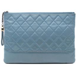 Chanel Clutches - Medium Aged Calfskin Gabrielle O Case Clutch - Gr. unisize - in Blau - f&uuml;r Damen