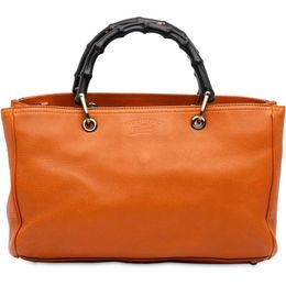 Gucci Hobo Bags - Medium Calfskin Bamboo Shopper Satchel - Gr. unisize - in Orange - f&uuml;r Damen