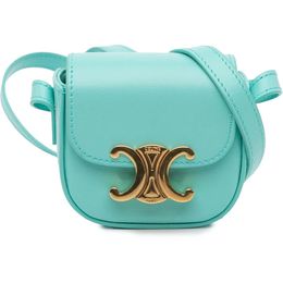 C&eacute;line Celine Hobo Bags - Leather Triomphe AirPods Case with Strap - Gr. unisize - in Blau - f&uuml;r Damen