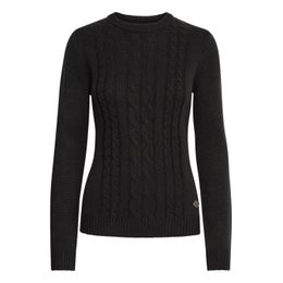 oxmo Damen Strickfleece-Pullover "Strickpullover OXCarryone", schwarz, Gr. M, Obermaterial: 100% Polyacryl PAN., Pullover