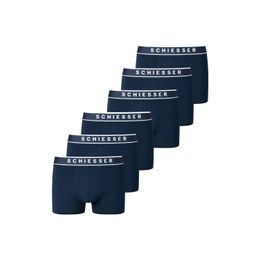 Schiesser Herren Boxershorts "Boxershort 3PACK Shorts 6er Pack", Gr. S, blau, Obermaterial: 95% Baumwolle CO. 5% Elasthan EL., Unterhosen