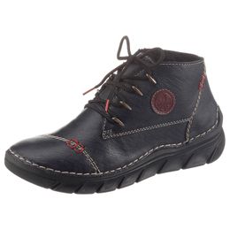 Rieker Damen Schn&uuml;rboots, Gr. 39, blau, Lederimitat, Schuhe, mit aufw&auml;ndigen Kontrastn&auml;hten