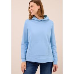 Cecil Damen Hoodie, blau, Gr. XS, unifarben, Sweatware, Obermaterial: 100% Baumwolle. Futter: 100% Baumwolle, Sweatshirts, mit Kapuze