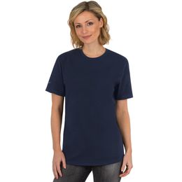 TRIGEMA Damen T-Shirt "TRIGEMA T-Shirt aus 100% Biobaumwolle", blau, Basic, Gr. M, 100% Baumwolle (Bio-Baumwolle kbA), Shirts