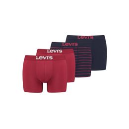 Levi's LEVI'S Herren Boxershorts "Boxershort MEN SOLID BASIC BOXER & VINTAGE STRIPE 4P 4er Pack", Gr. XL, rot, Obermaterial: 95% Baumwolle CO. 5% Elasthan