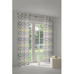 Vorhang WIRTH, B:132cm H:145cm, gr&uuml;n, Jacquard, Baumwolle, Polyester, Wohnzimmer, Gardinen, "Zirbello"