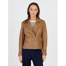 JCC Damen Bikerjacke "51300", braun, Gr. 36, Obermaterial: 100% Lammleder. Futter: 100% Polyester, Jacken