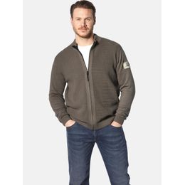 Jan Vanderstorm Herren Strickjacke "Strickjacke THORSKARVAR", braun, Gr. XL, unifarben, Obermaterial: 100% Baumwolle CO., Strickjacken
