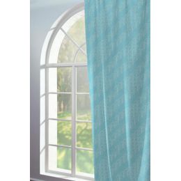 Vorhang Adam, B:142cm H:175cm, blau, Jacquard, Baumwolle, Wohnzimmer, Gardinen, "Argentinian Criolla", aus 100% Bio-Baumwolle