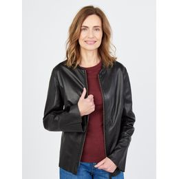 JCC Damen Bikerjacke "31019218", schwarz, Gr. 52, Obermaterial: 100% Lammleder. Futter: 100% Polyester, Jacken