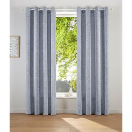Vorhang, B:132cm H:245cm, grau, LeGer Home by Lena Gercke, Jacquard, Polyacryl, Polyester, Wohnzimmer, Gardinen, "LESKA", blickdicht, glatt, gewebt,