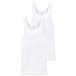 Schiesser Herren Unterhemd "Unterhemd 2er Pack", Gr. M, weiß, Obermaterial: 100% Baumwolle CO., Unterhemden