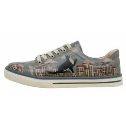 DOGO Damen Sneaker "Classic Schn&uuml;rsneaker Over The Moon Damen Sneaker", Gr. 37, blau, Schuhe, Handgefertigt