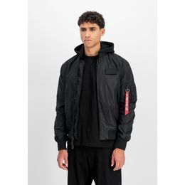 Herren Bomberjacke "MA-1 TT Hood Light", schwarz, Gr. XL, Alpha Industries, Obermaterial: 100% Nylon, Futter: 100% Nylon, Kapuze: 75% Baumwolle, 25%