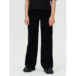 M&auml;dchen Weite Jeans "HR WIDE LEG", schwarz, Gr. 4, Calvin Klein Jeans, unifarben, Denim/Jeans, Obermaterial: 100% Baumwolle, Jeans, f&uuml;r Kinder bis 16