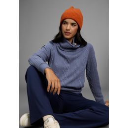 Kangaroos Damen Sweatshirt, blau, Gr. 48, Sweatware, Obermaterial: 57% Polyester, 42% Viskose, 1% Elasthan, Sweatshirts, mit kuschelig hohem Kragen