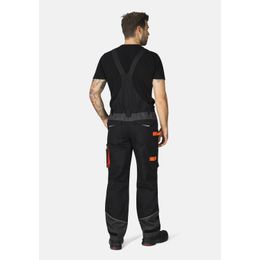 Herren Arbeitslatzhose "EDMONTON Pro Workwear Arbeits-Cargo-Latzhose", schwarz, Gr. 50, HERO by John Medoox, Sweatware, 65% Polyester, 35% Baumwolle,
