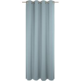 Vorhang WIRTH, B:132cm H:225cm, blau, Jacquard, Baumwolle, Polyester, Wohnzimmer, Gardinen, "Torbole"
