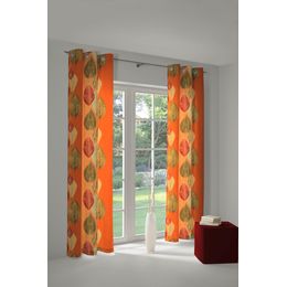 Vorhang WIRTH, B:145cm H:150cm, orange, Polyester, Wohnzimmer, Gardinen, "Marek"