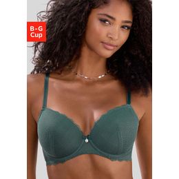 Vivance Damen Schalen-BH, Gr. 75, gr&uuml;n, Spitze, Obermaterial: 91% Polyamid, 9% Elasthan, BHs, mit B&uuml;gel aus elastischer Netzspitze, sexy Dessous