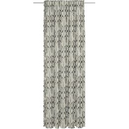 Vorhang Adam, B:142cm H:225cm, schwarz, Jacquard, Baumwolle, Leinen, Wohnzimmer, Gardinen, "Wave", aus Leinen und Bio-Baumwolle