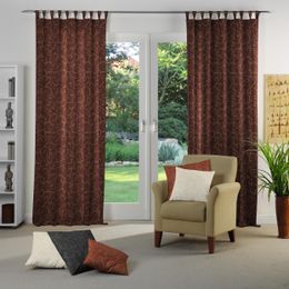 Vorhang WIRTH, B:132cm H:225cm, braun, Chenille, Polyacryl, Polyester, Wohnzimmer, Gardinen, "Toco-Ranke"