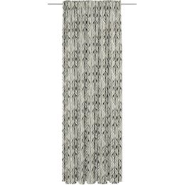 Vorhang Adam, B:142cm H:175cm, schwarz, Jacquard, Baumwolle, Leinen, Wohnzimmer, Gardinen, "Wave", aus Leinen und Bio-Baumwolle