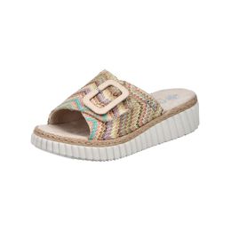 Rieker Damen Pantolette "Rieker Pantoletten Textil", Gr. 42, bunt, Textil, Schuhe