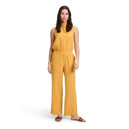 Cartoon Damen Overall "Damen Jumpsuit mit hohem Kragen", gold, Gr. 38, Obermaterial: 55% Leinen, 45% Viskose., Overalls, Design