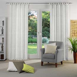 Vorhang WIRTH, B:132cm H:245cm, beige, Polyester, Wohnzimmer, Gardinen, "Lahnstein"