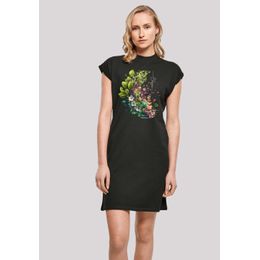 F4NT4STIC Damen Shirtkleid "Blüten Baum Kleid", schwarz, Gr. XXL, Obermaterial: 100% Baumwolle, Kleider, Print