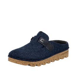 Rieker Damen Clog, Gr. 41, blau, Textil, Schuhe, Sabot, Hausschuh, Casual-Clog, Plateausohle, zum Schlupfen