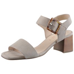 Ara Damen Sandalette "BRIGHTON", Gr. 8,5, beige, Ziegenveloursleder, Schuhe, Sommerschuh, Sandale, Blockabsatz, in Bequemweite G (= weit)