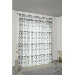 Vorhang WIRTH, B:132cm H:175cm, gr&uuml;n, Jacquard, Baumwolle, Polyester, Wohnzimmer, Gardinen, "Berlare"