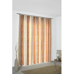 Vorhang WIRTH, B:132cm H:145cm, orange, Jacquard, Polyester, Wohnzimmer, Gardinen, "Soliera"