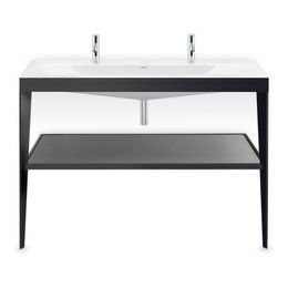Duravit XViu M&ouml;belwaschtisch-Kombination XV4718OB240 120 x 48 cm, mit Metallkonsole, schwarz matt, schwarz hochglanz