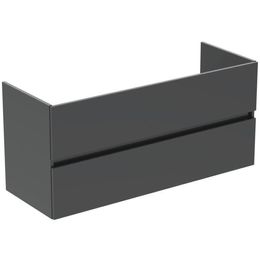 Ideal Standard Eurovit Plus M&ouml;belwaschtisch-Paket R0576TI Grau gl&auml;nzend lackiert, 121,5x45,5x56,5cm, je 1 Hahnloch