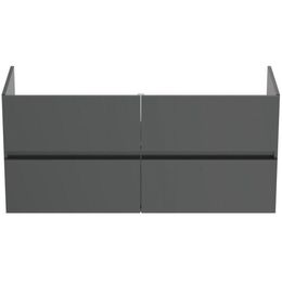 Ideal Standard Eurovit Plus M&ouml;beldoppelwaschtischunterschrank R0267TI Grau gl&auml;nzend lackiert, 120x44x55cm, 4 Ausz&uuml;ge