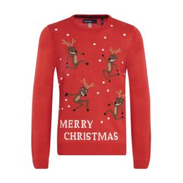 Blend Herren Strickfleece-Pullover "Strickpullover BHRudolph", rot, Gr. XXL, Obermaterial: 100% Polyacryl PAN., Pullover