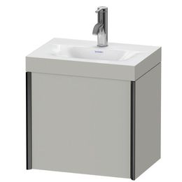 Duravit XViu Waschtisch-Unterschrank XV4631OB207C 45x33,3cm, 1 T&uuml;r, rechts, 1 Hahnloch, schwarz matt, Rahmen C, betongrau matt