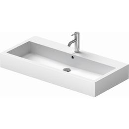 Duravit Vero M&ouml;bel-Waschtisch 04541000271 geschliffen, mit Hahnloch, &Uuml;berlauf, Hahnlochbank, 100 x 47 cm, wei&szlig; WonderGliss