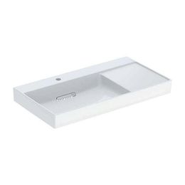 Geberit One Waschtisch 505039001 90x48,4cm, ohne &Uuml;berlauf, wei&szlig; KeraTect/Blende wei&szlig;, mit Hahnloch links