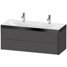 Duravit XViu Waschtisch-Unterschrank XV4618OB249P 120x48cm, 2 Schubk&auml;sten, schwarz matt, Rahmen P, graphit matt
