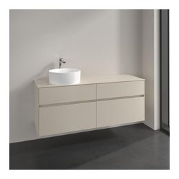Villeroy & Boch Villeroy und Boch Collaro Waschtischunterschrank C046B0VN 140x54,8x50cm, Waschtisch links, LED-Beleuchtung 10,4W, cashmere grey