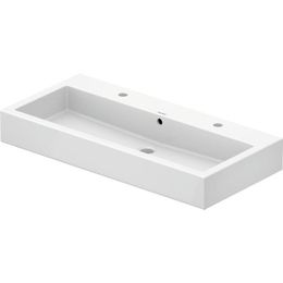 Duravit Waschtisch Vero 100x47cm 04541000261 weiss wondergliss, geschliffen, mit 2 Hahnl&ouml;chern
