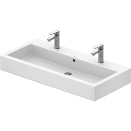 Duravit Vero Waschtisch 04541000241 100 x 47 cm, weiss, wondergliss, 2 Hahnl&ouml;cher