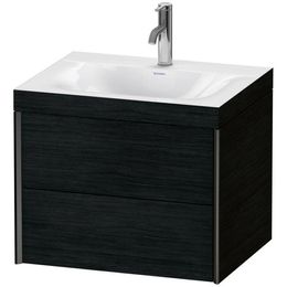 Duravit XViu Waschtisch-Unterschrank XV4614OB216C 60x48cm, 2 Schubk&auml;sten, 1 Hahnloch, schwarz matt, Rahmen C, Eiche schwarz